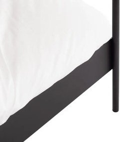 Černá ocelová dvoulůžková postel bez čela/s nebesy s roštem 200x200 cm Eton – noo.ma