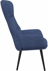 Relaxační křeslo se stoličkou modré textil 3097433