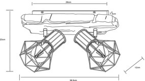 Globo 54017W-2 - Bodové svítidlo PRISKA 2xE27/60W/230V