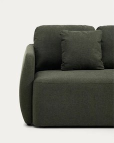 Tmavě zelená žinylková rozkládací pohovka 218 cm Laira – Kave Home