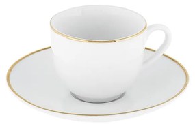 Bílé porcelánové šálky v sadě 6 ks 100 ml Gold Chic – Villa Altachiara