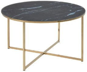 Alisma konferenční stolek černá/zlatá ⌀80 cm