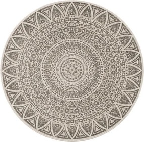 MK Original: Produkty s rodokmenem, Kusový koberec Mujkoberec Original Nora 104160 Grey Creme kruh – na ven i na doma, 140x140 (průměr) kruh, šedá, chodba / předsíň