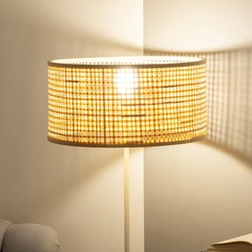 Brilagi - LED Stojací lampa CERIA 1xE27/40W/230V pr. 40 cm bambus/bílá