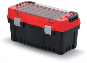 Kufr na nářadí s alu držadlem a zámky 54,8 × 27,4 × 28,6 cm, krabičky