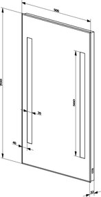 Aqualine, LED podsvícené zrcadlo 50x70cm, knoflíkový vypínač, ATH5
