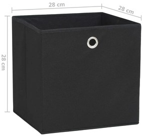 Úložné boxy 10 ks netkaná textilie 28 x 28 x 28 cm černé - Default Title