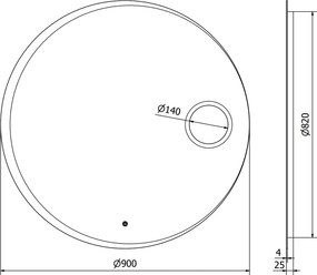 Mexen Ella, LED koupelnové zrcadlo s podsvícením a kosmetickým zrcátkem 100x100 cm, 6000K, ochrana proti zamlžování, 9811-100-100-611-00