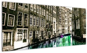 Obraz ulice Amsterdamu (100x40cm)