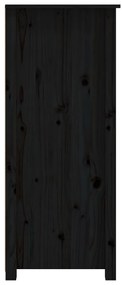 Příborník černý 83 x 41,5 x 100 cm masivní borové dřevo - Default Title