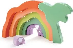 Hape Duhové stohovací kostky Safari - sloni / od 2 let