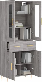 Skříň highboard šedá sonoma 69,5 x 34 x 180 cm kompozitní dřevo 3198527