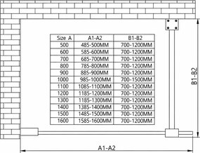 Erga Paris, sprchová zástěna Walk-In 130x200 cm v černém rámu, 8mm čiré sklo, černý profil, ERG-V02-PARIS-130x200-BF