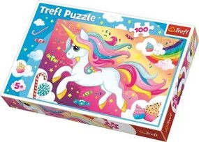 Trefl - Puzzle - Sladký jednorožec / 100 dílků / 41 x 27.8 cm / věk 5+