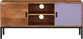 TV skříňka medově hnědá a šedá 110 x 30 x 50 cm masivní akácie 337076