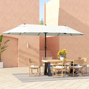Outsunny Dvouzónový Slunečník 455 x 265 cm, Slunečník UV Ochrana s Ručním Kloubem, Balkónový Slunečník Plážový Slunečník Odolný Větru pro Pláž, Balkó…