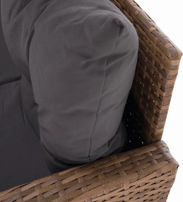 Zahradní ratanový set, šedohnědá/světle hnědá, SAGIR
