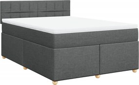 Box spring postel s matrací tmavě šedá 140x200 cm textil 3286704