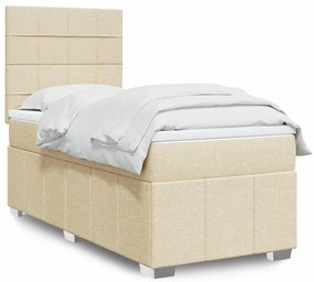 Box spring postel s matrací krémová 80 x 200 cm textil 3293800