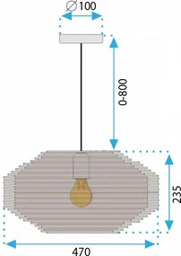 Toolight Toolight, stropní svítidlo BOHO NATURAL 1xE27 APP1486-1CP, přírodní hnědá, OSW-05942