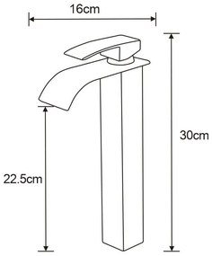 Mexen Aries, vysoká umyvadlová baterie, chromová, 744810-00