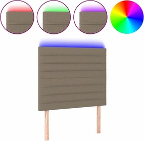 Čelo postele s LED taupe 100x5x118/128 cm textil 3122558