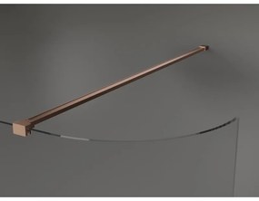 Mexen Kioto, sprchová zástěna Walk-In 130 x 200 cm, 8mm čiré sklo, měděný matný profil, 800-130-101-65-06