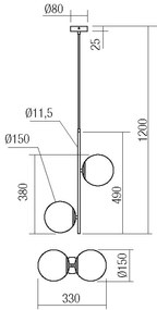 Smarter Závěsné svítidlo NIVA, opálové sklo, v.49cm, 2xE14