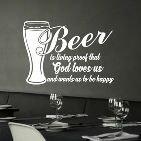 Samolepka na zeď - Beer nápis (60x42 cm) - PopyDesign