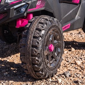 AIYAPLAY Dětské elektrické auto UTV pro dva, růžové