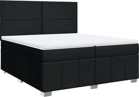 Box spring postel s matrací černá 200x200 cm textil 3291770
