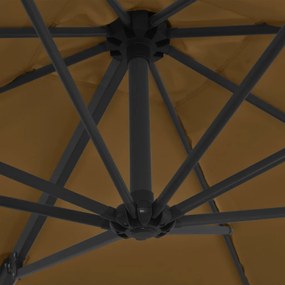 Konzolový slunečník s ocelovou tyčí 250 x 250 cm barva taupe - Default Title