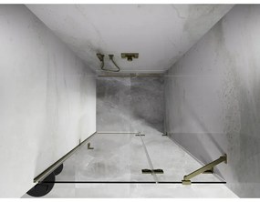 Mexen, Mexen Lunar pravé otočné sprchové dveře 115 cm, transparentní, broušené zlato - 834-115-000-55-00-P