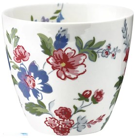 GREEN GATE Latte cup Isobel White, růžová barva, modrá barva, porcelán 350 ml