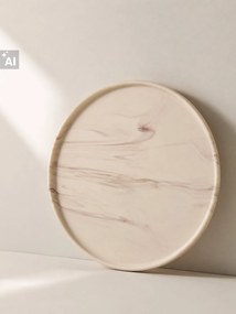 Sinsay - Keramický talíř s mramorovým vzorem - krémová