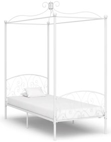 Rám postele s nebesy bílý kovový 100 x 200 cm 284469