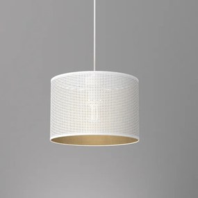 Lustr na lanku LOFT SHADE 1xE27/60W/230V pr. 25 cm bílá/zlatá