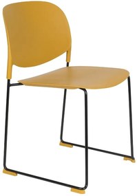 OnaDnes -20% White Label Hořčicově žlutá plastová jídelní židle WLL Stacks