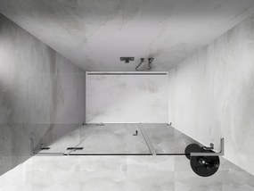 Mexen Lunar L, levé otočné sprchové dveře 150 cm, čiré sklo, chromový profil, 834SL-150-050-01-00-L