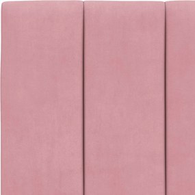 Postel s matrací Hanko růžová 90 x 200 cm samet 3208579