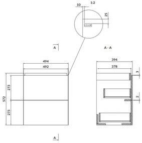 Cersanit Larga, závěsná umyvadlová skříňka 50cm, bílá lesklá, S932-067