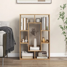 Costway Moderní knihovna s 7 přihrádkami a ochranou proti převrácení.