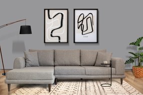 Hanah Home Čtyřmístná pohovka NERO šedá levá 250 cm