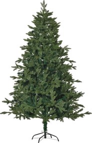HOMCOM Umělý vánoční stromek 180 cm jedle umělá s 748 špičkami, 3 různými tvary listů, zpomalující hoření, vánoční strom s kovovým stojanem do interi…