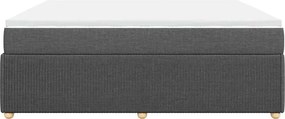 Box spring postel s matrací tmavě šedá 200x200 cm textil 3285596