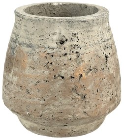 Béžovo-hnědý cementový květináč s patinou Mosse - Ø 19*18 cm