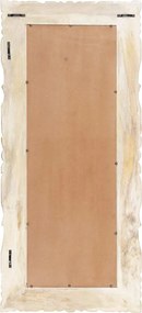 Zrcadlo bílé 110 x 50 cm masivní mangovníkové dřevo 321634