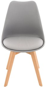 Jídelní židle Crediton - 4 ks - umělá kůže | šedé