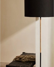 Černá stojací lampa s textilním stínidlem (výška 160 cm) Canar – Kave Home