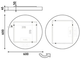 Nimco Bílé LED zrcadlo pr. 600 se dvěma dotykovými senzory - ZPB 31000RVX-05